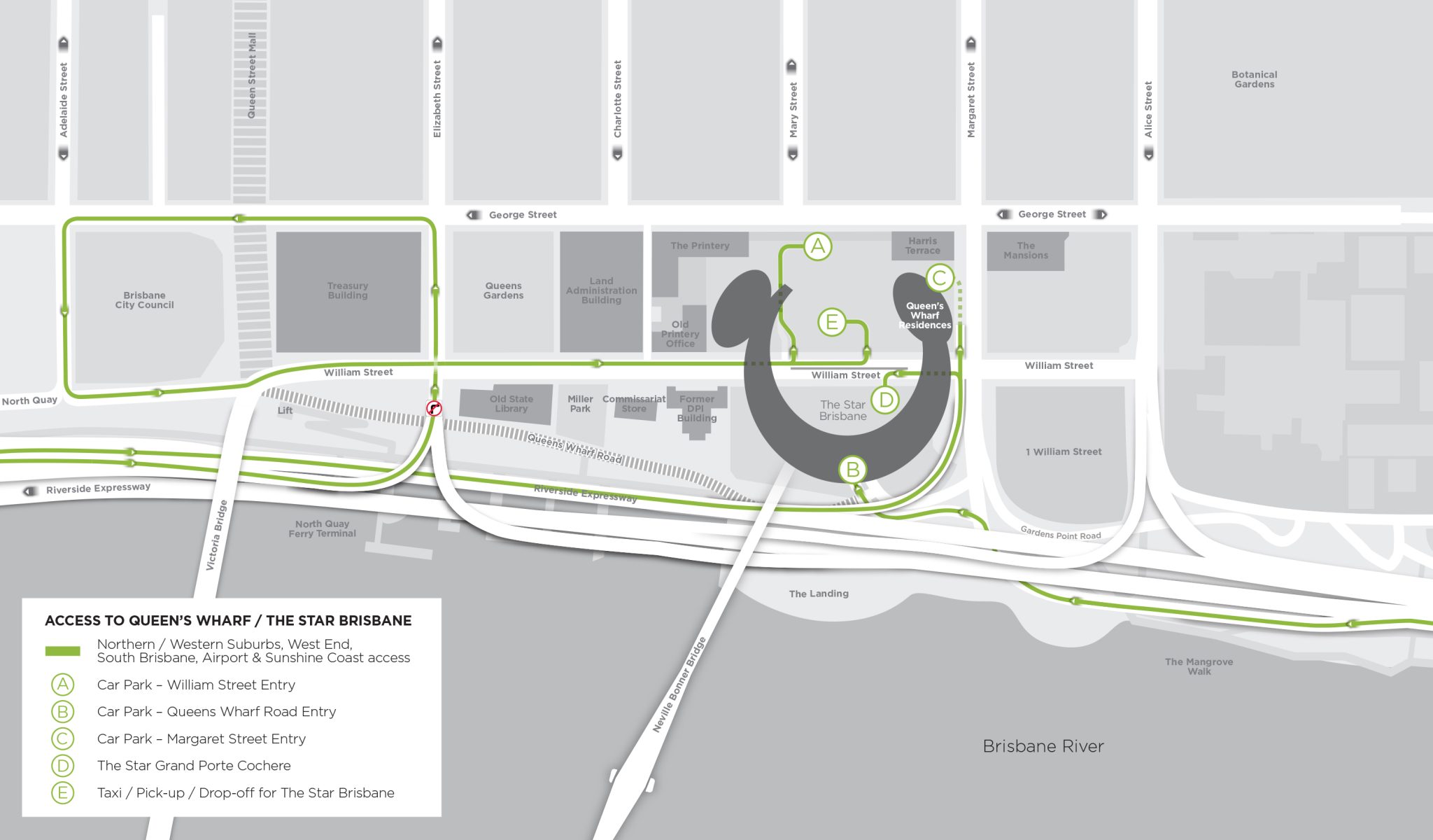 Getting here - Queen's Wharf Brisbane